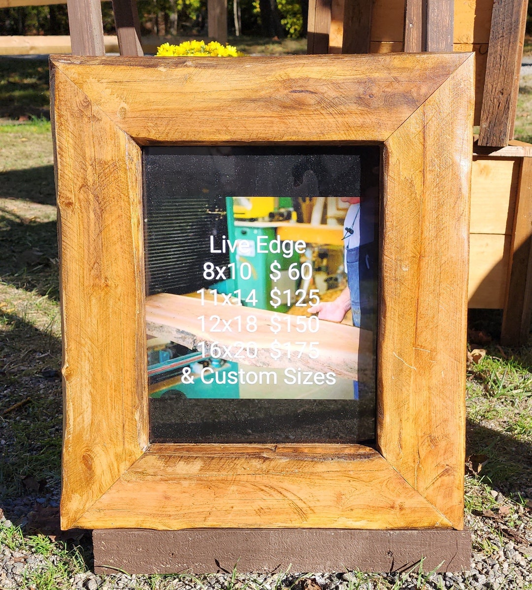 Live Edge Custom Frame Handmade Handmilled Rustic Wooden Picture Frame ...