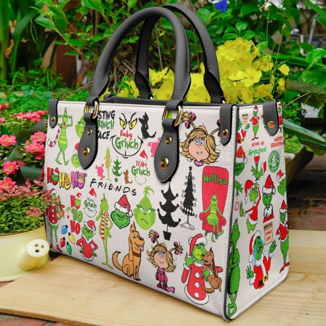 Grinch Christmas Leather Bag Grinch Bags and Purses Custom - Etsy