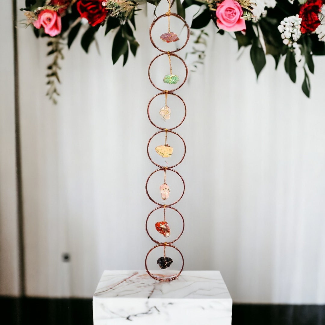 Natural Crystal Gemstone Grasteay Wall Pendant, Unique Seven Chakra ...