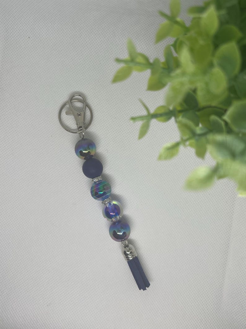Colorful Handmade Beaded Keychain With Tassel | Cute Purse Charm ...