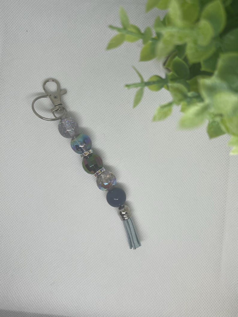 Colorful Handmade Beaded Keychain With Tassel | Cute Purse Charm ...