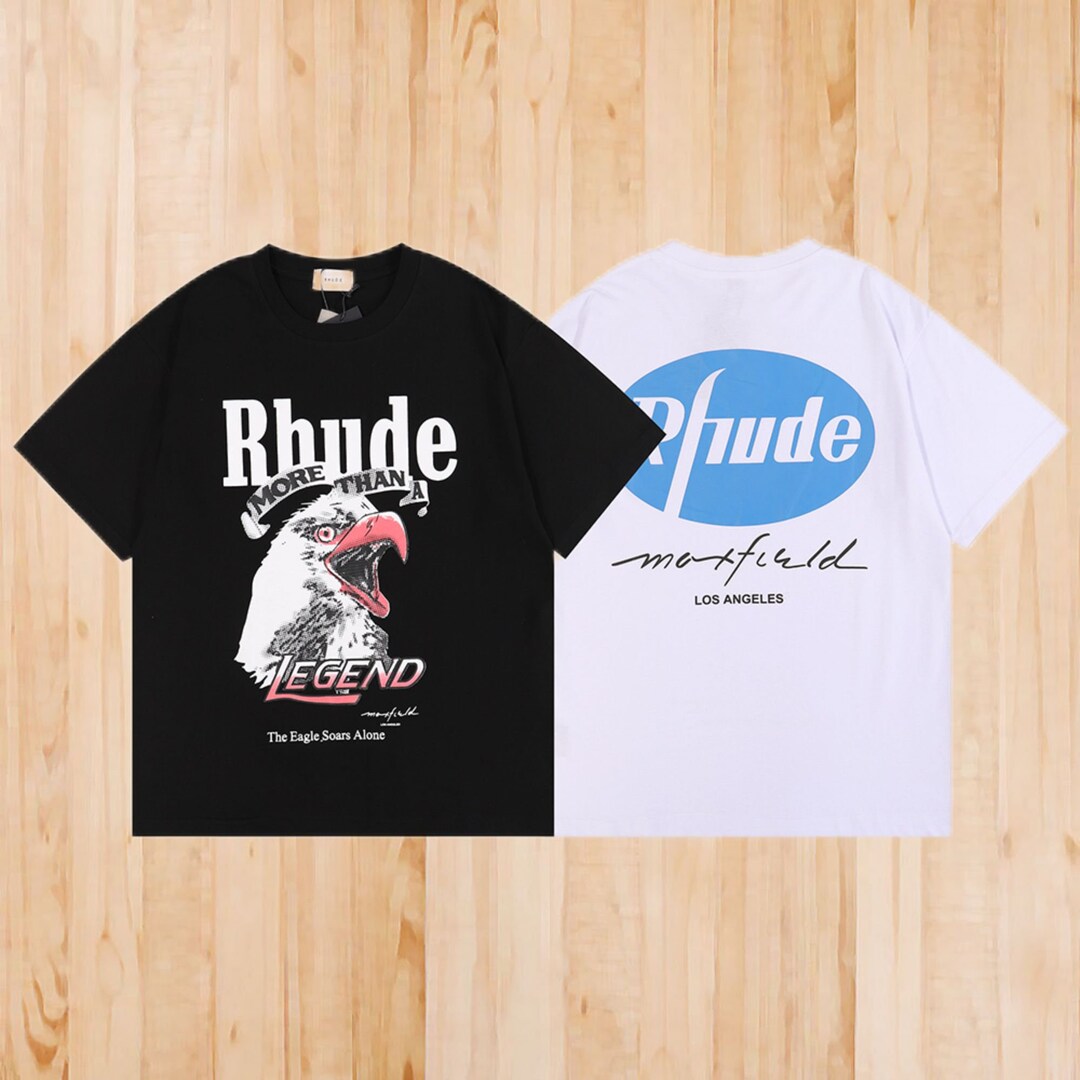 RHUDE T-shirt, Vintage Rhude Shirt, Letter Print RHUDE Short Sleeve ...
