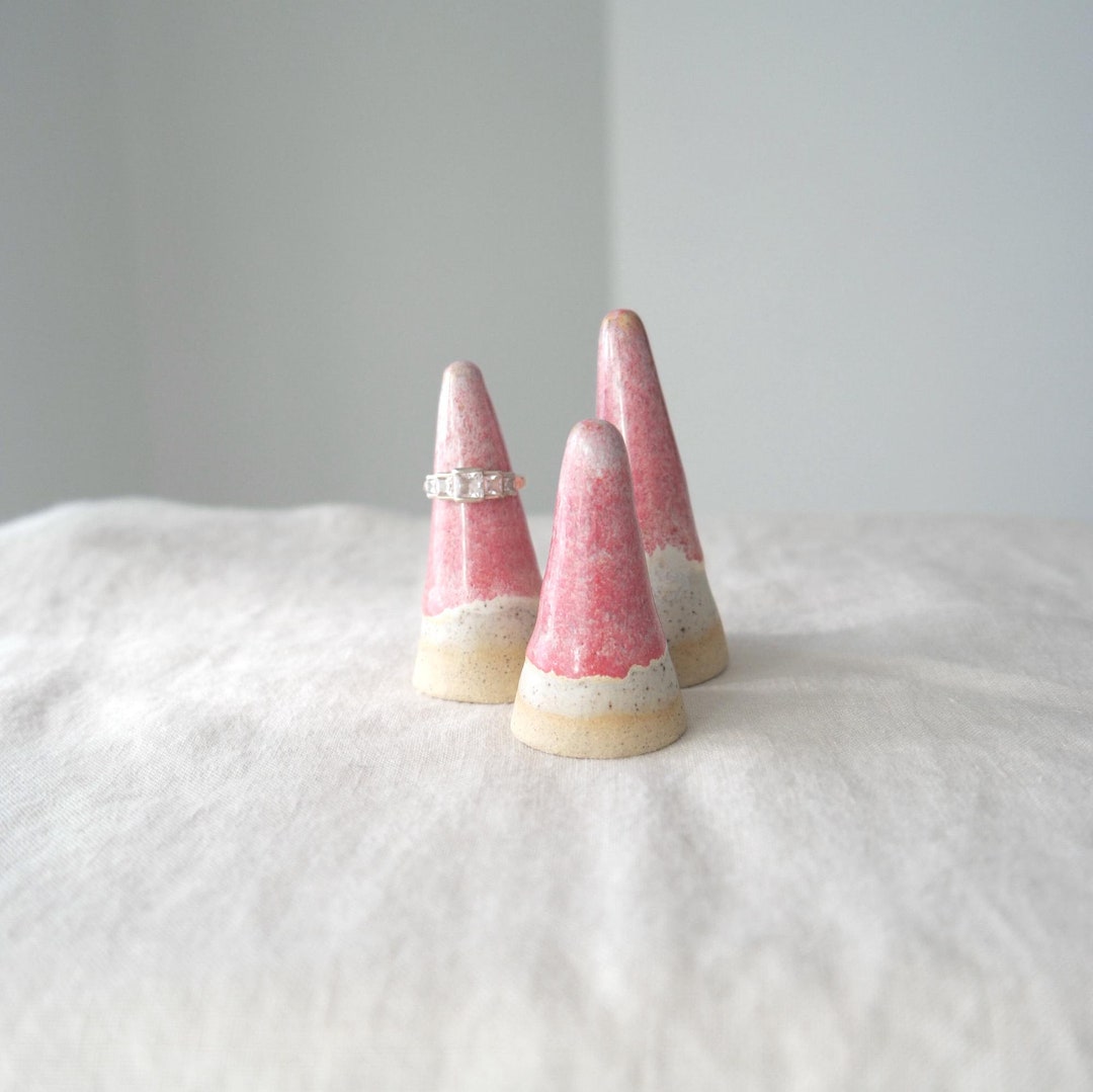 Ceramic Ring Holder | Handmade Cone Ring Holder | Ceramic Ring Cone ...