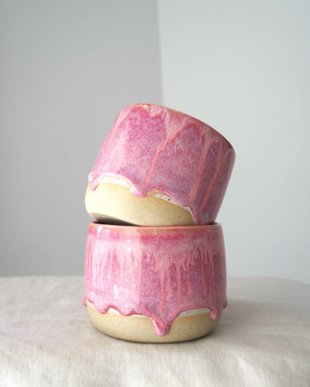 Pink Handless Cup Pink Hug Mug Pink Keep Cup Handmade Handless Pink Mug ...