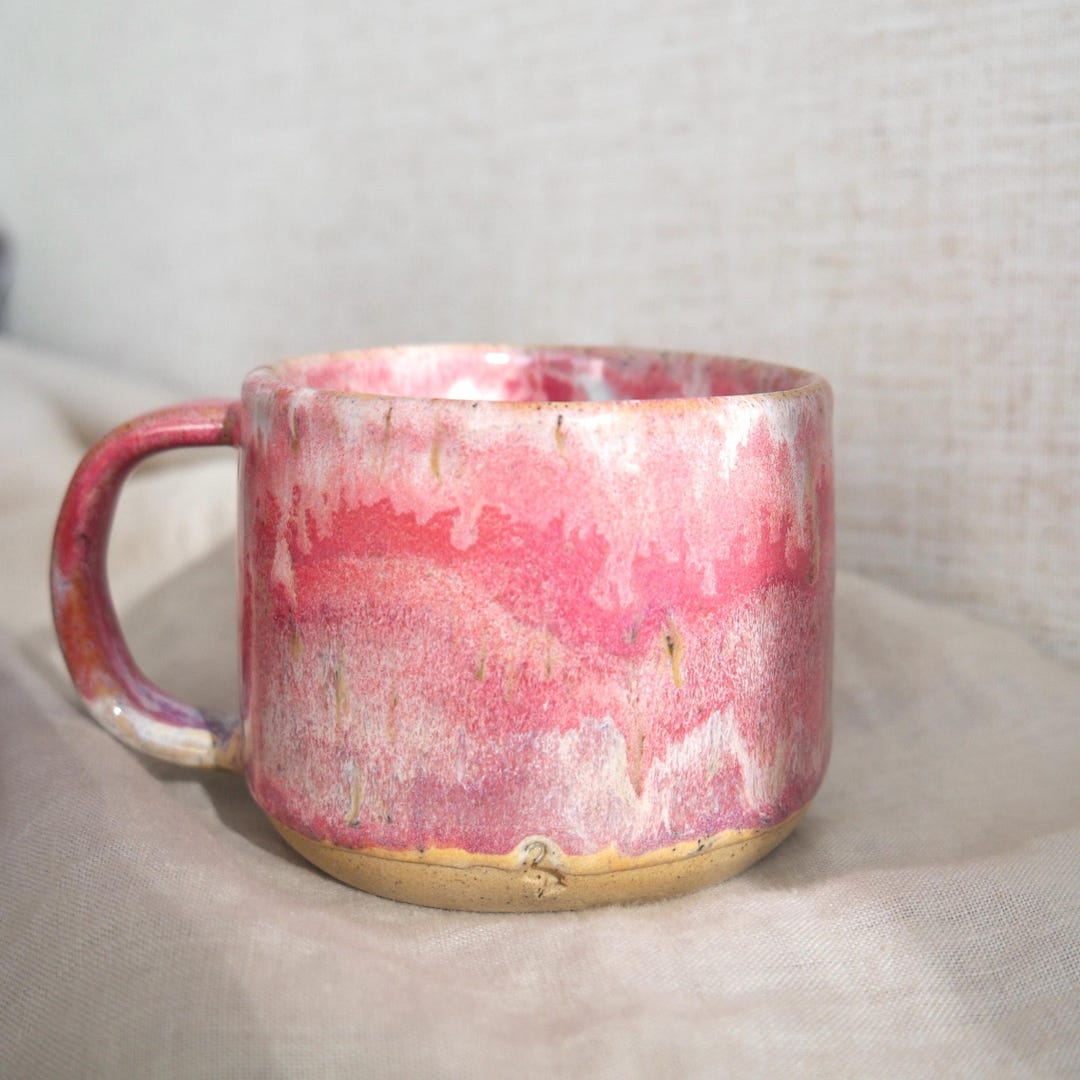 Pink Hue Swirl Handmade Ceramic Mug (wheel Thrown)| Pink Handmade Mug ...