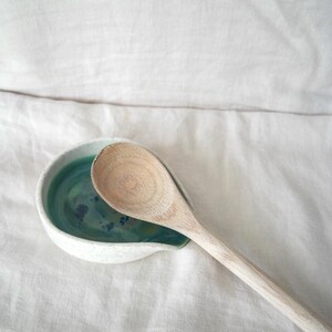 Green Swirl Handmade Ceramic Spoon Holder | Green Spoon Rest | Handmade ...