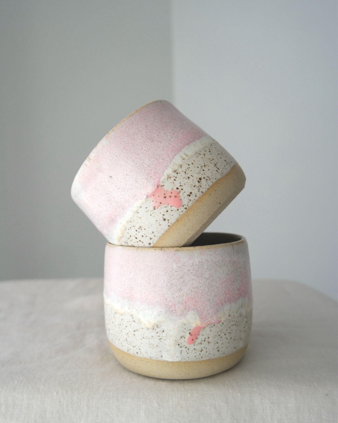 Pink and White Handmade Cup | Handmade Ceramic Mug | Wheel Thrown ...