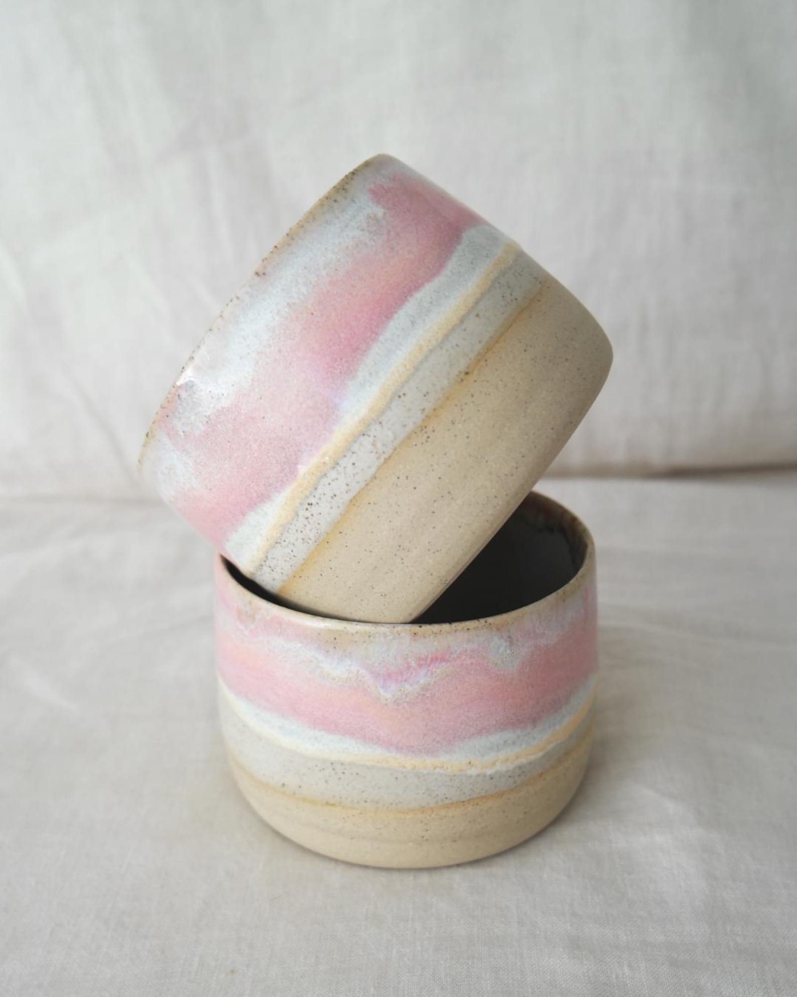 Pink and White Handmade Cup | Handmade Ceramic Mug | Wheel Thrown ...