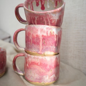 Pink Hue Swirl Handmade Ceramic Mug (wheel Thrown)| Pink Handmade Mug ...