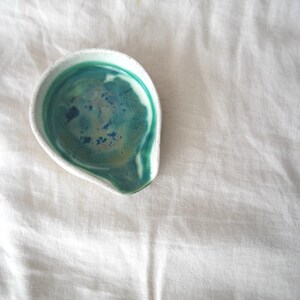 Green Swirl Handmade Ceramic Spoon Holder | Green Spoon Rest | Handmade ...