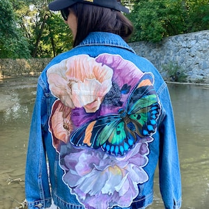 Hand Painted Jacket, Handpainted Denim Jacket, Custom Jacket, Hand ...