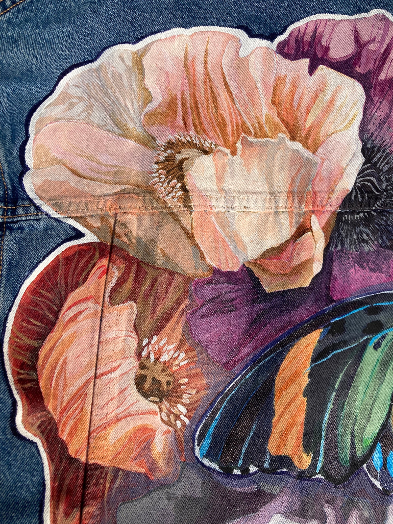 Hand Painted Jacket, Handpainted Denim Jacket, Custom Jacket, Hand ...