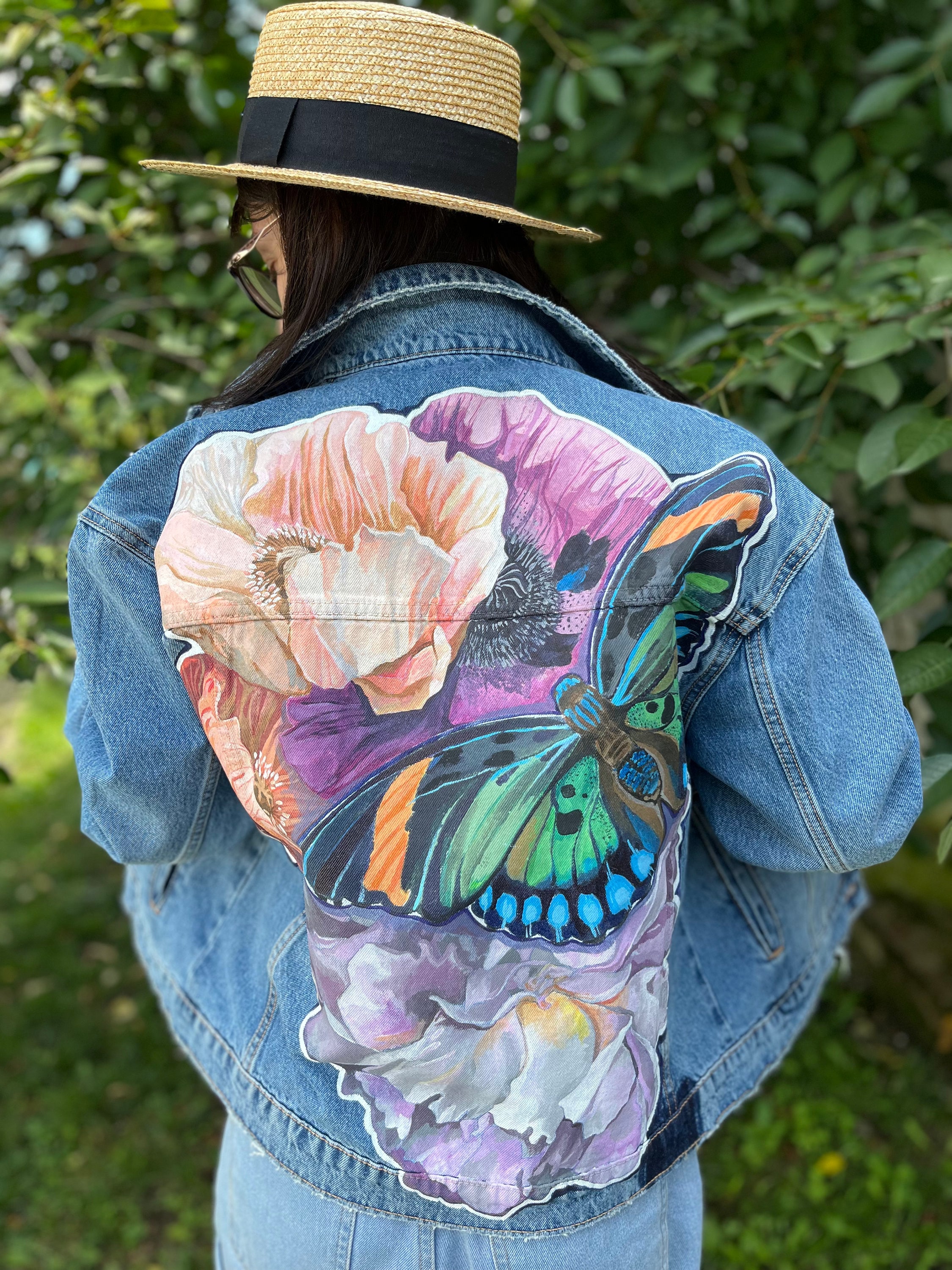 Hand Painted Jacket, Handpainted Denim Jacket, Custom Jacket, Hand ...