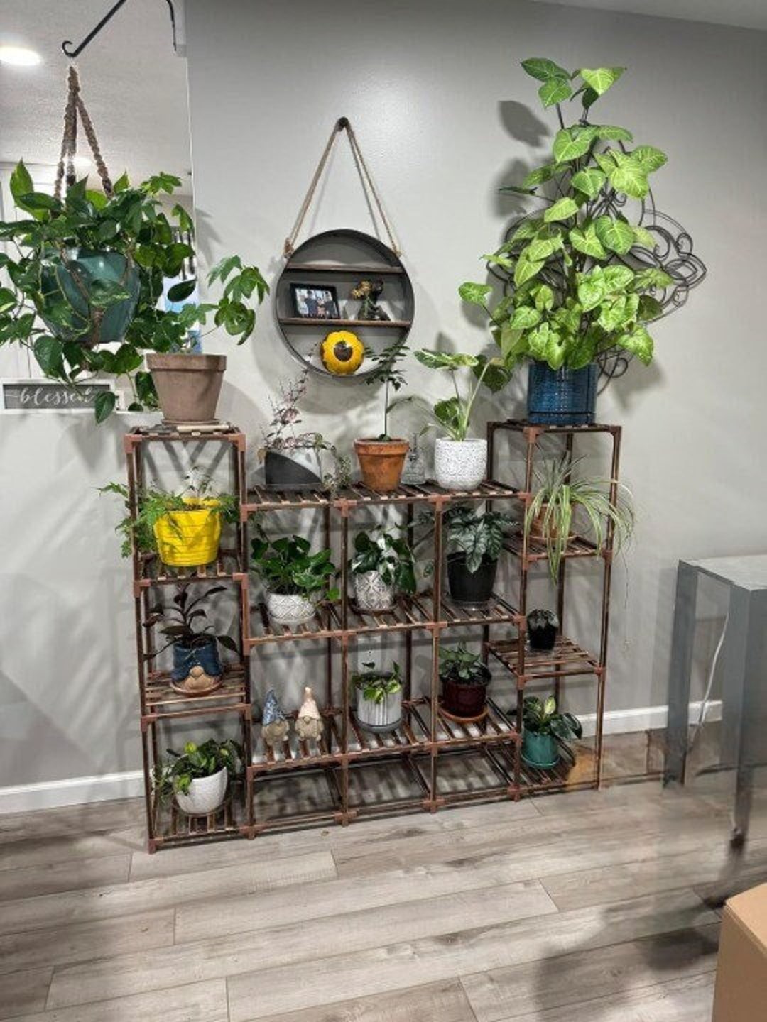Handcrafted Solid Wood Large Plant Stand Rustic Charm for Your Greenery ...