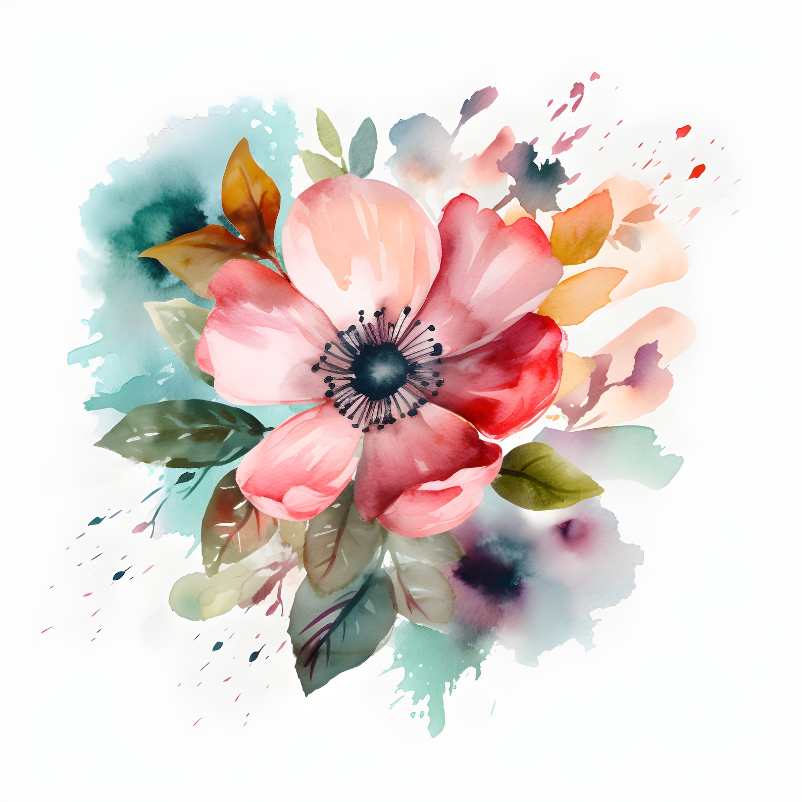 Watercolor Flowers Clipart - Set of 10 High Quality Jpegs - Digital ...