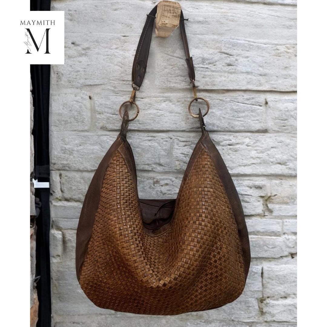 Leather Shoulder Bag L Washed Bag L Full Grained Leather L Soft Leather ...
