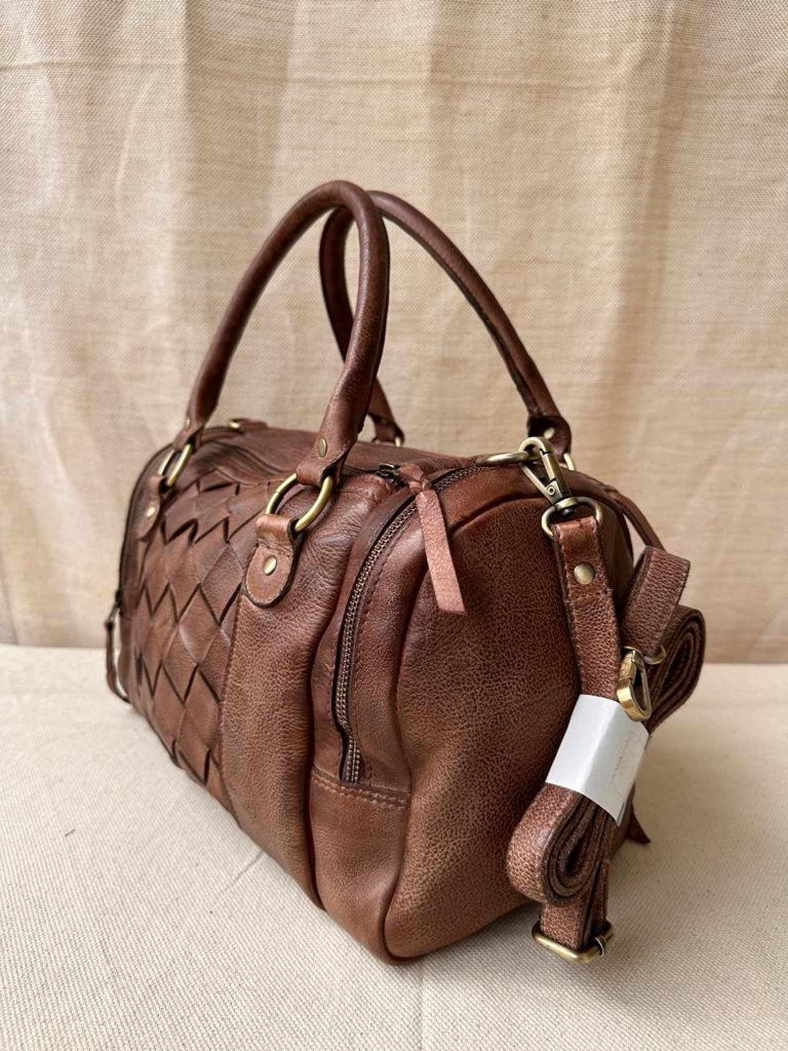 Handmade Duffel With Woven Front for Overnight Use L Stylish - Etsy