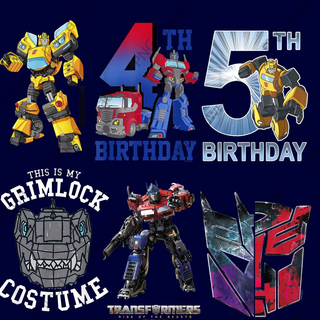 Optimus Prime Birthday and Bumblebee Png Robot Cars Png - Etsy