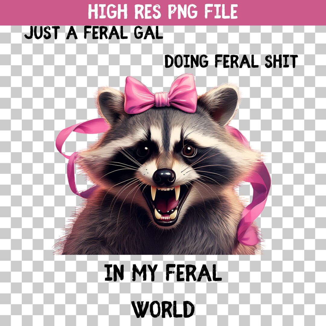 Feral Girl Summer PNG, Feral Girl Shirt, Funny Raccoon Design, Racoon ...