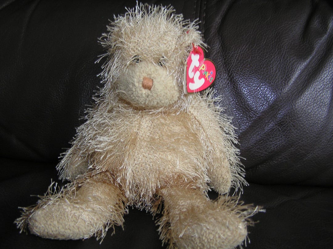 Vintage Ty Punkies Frizzy Bear 9 Inch Top to Toe Retired. With Tag no ...