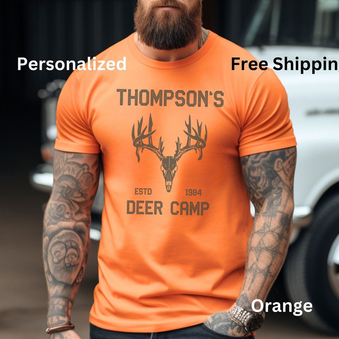 Personalized Deer Camp Shirt, Orange Custom Hunting Camp T-shirt ...