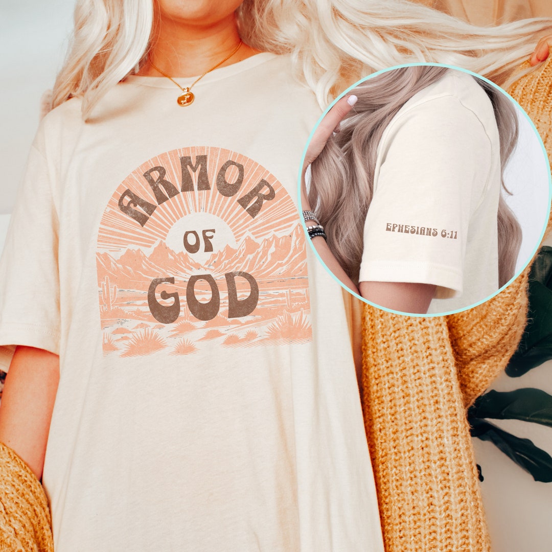 Boho Christian T-shirt: Armor of God, Vintage Scripture Tee - Etsy
