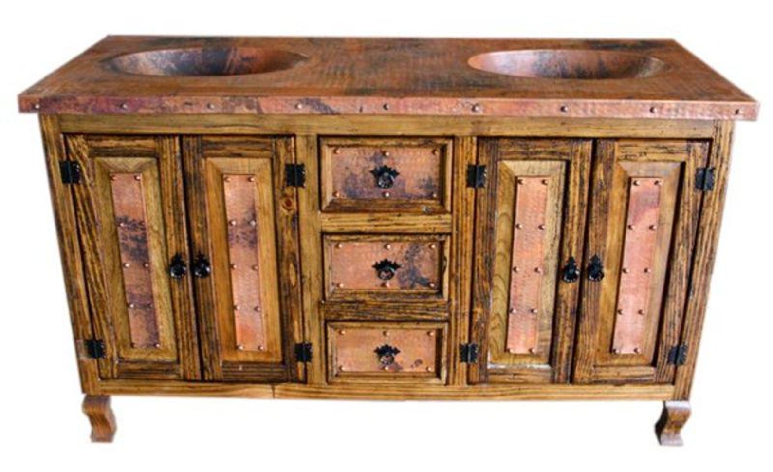 Antique Vintage Handmade Bathroom Vanity With Hand Hammered Solid ...