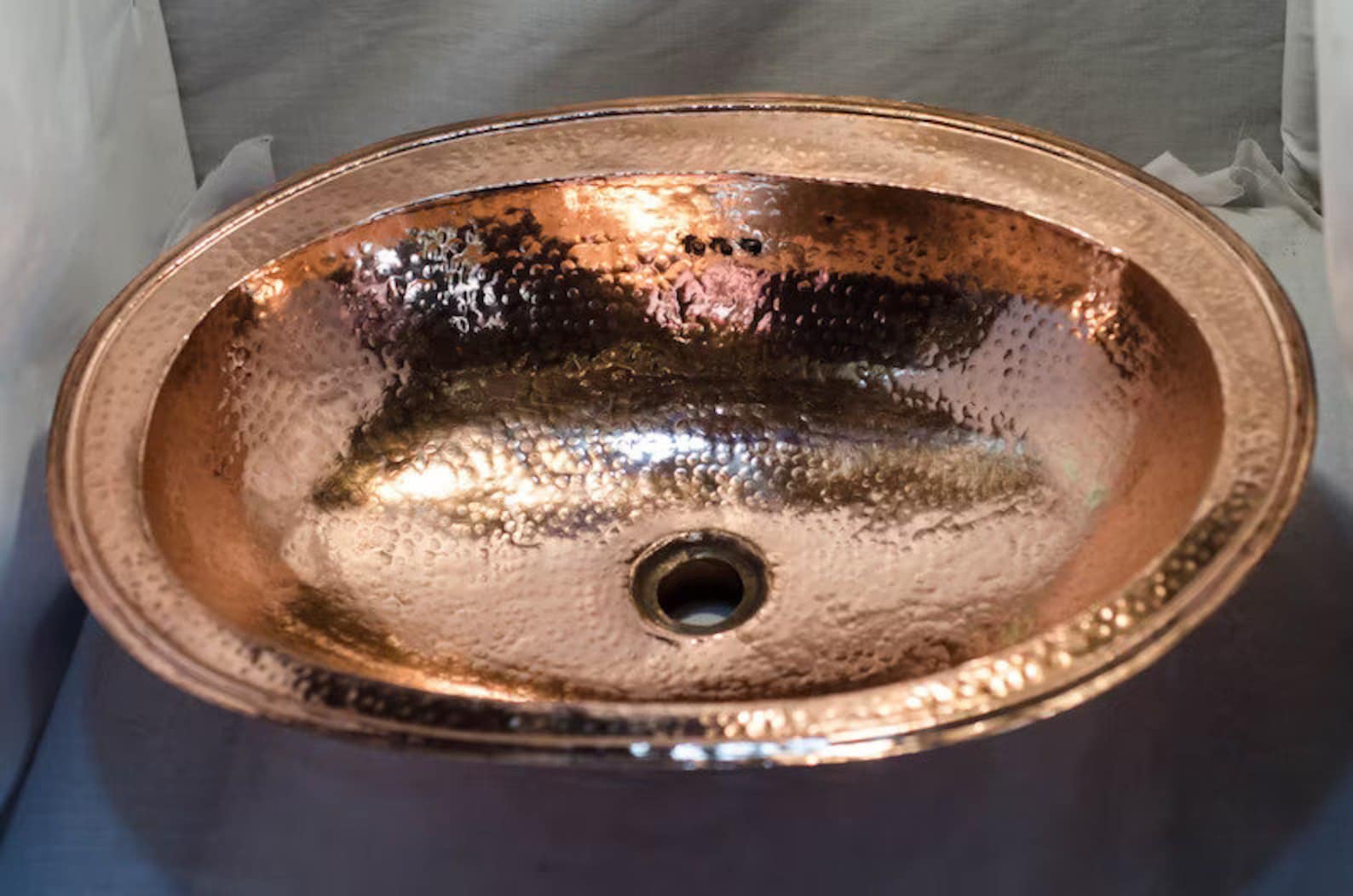 New Shiny Finish Pure Copper Vessel Bathroom Sink Bathtub Boat Wash ...