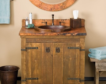 Antique Vintage Handmade Bathroom Vanity With Hand Hammered Solid ...