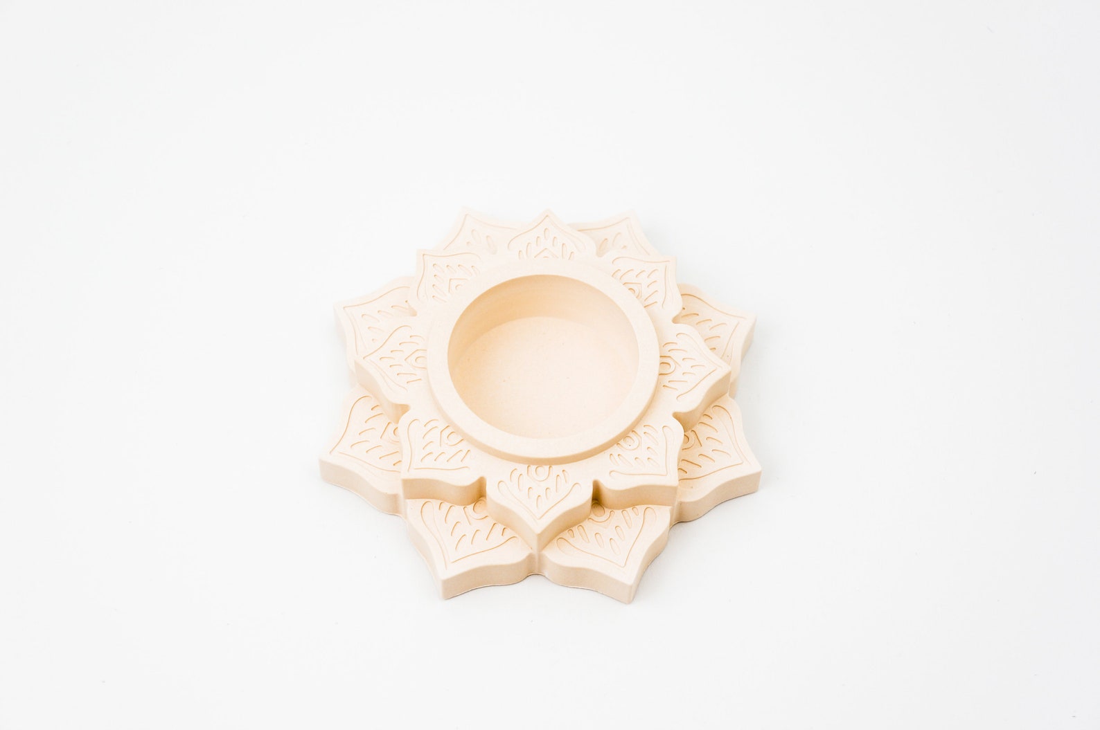 Light Brown Lotus Porcelain Plaster Tea Light Candle Holder - Etsy