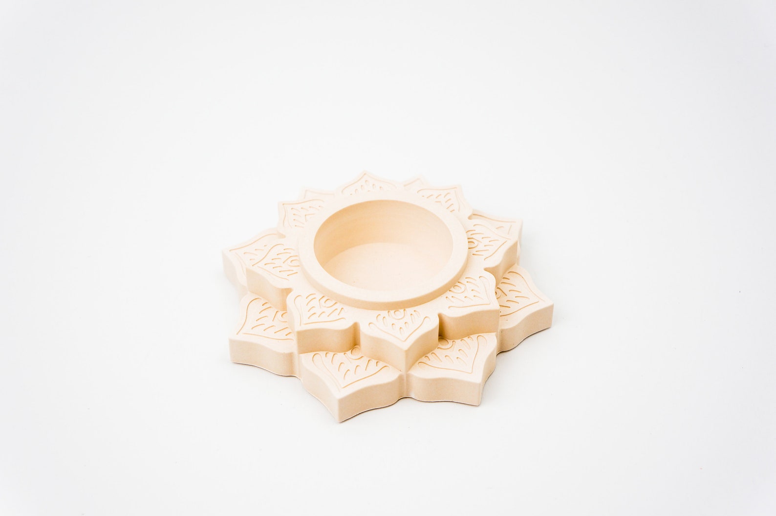 Light Brown Lotus Porcelain Plaster Tea Light Candle Holder Home Decor ...