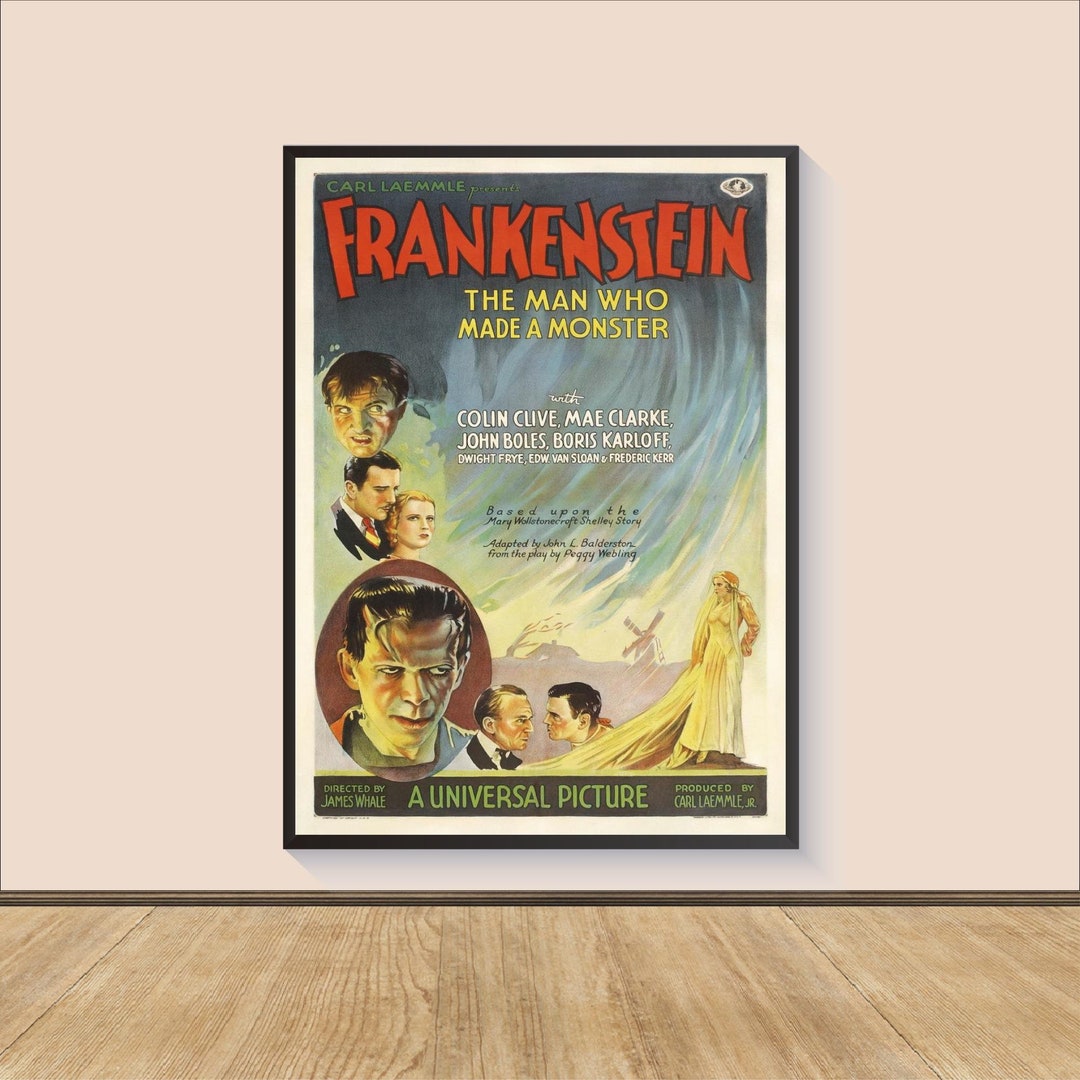 Frankenstein (1931) Movie Poster Print, Canvas Wall Art, Room Decor ...
