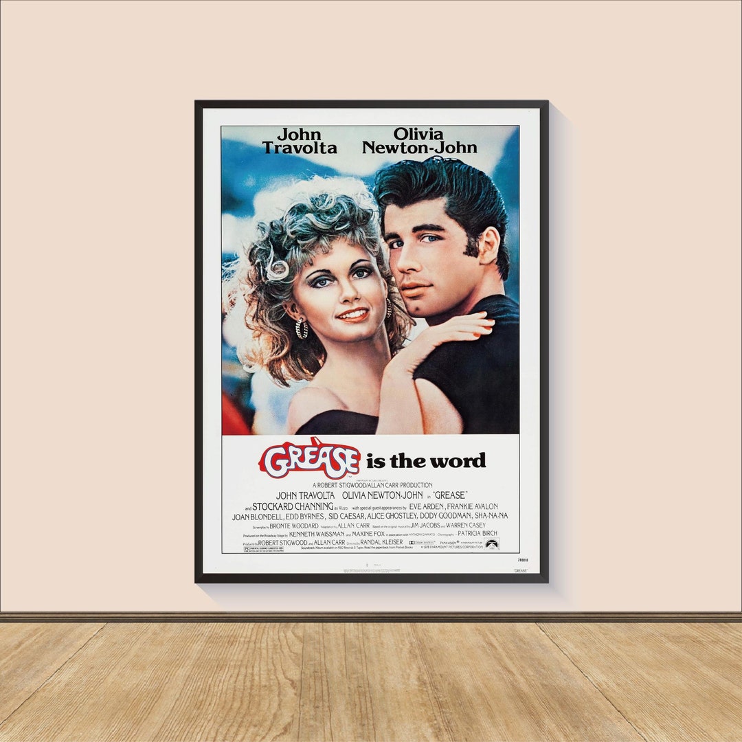 Grease 1978 Movie Poster Print, Canvas Wall Art, Room Decor, Movie Art ...