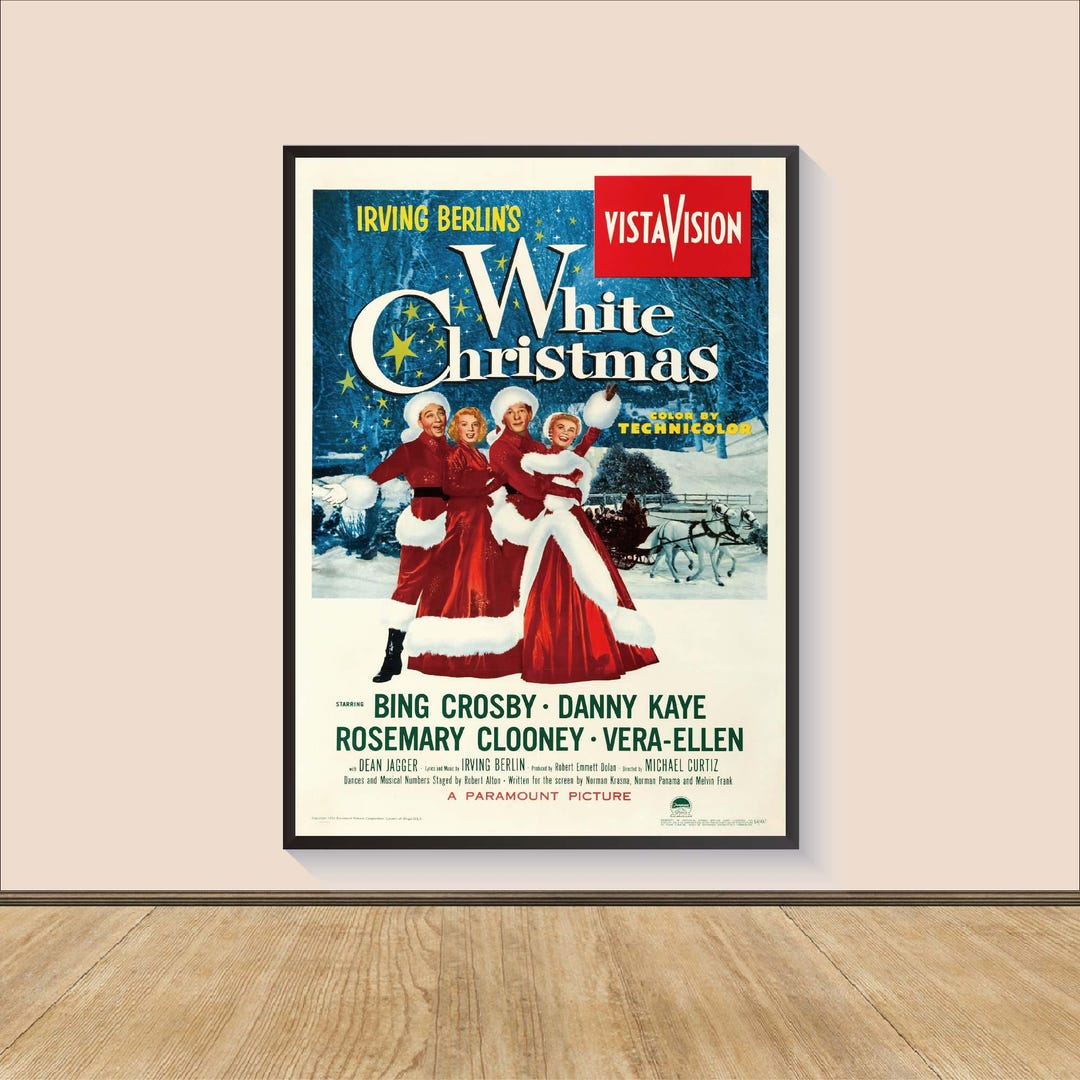 White Christmas Movie Poster Print, Classic Film Canvas Wall Art - Etsy