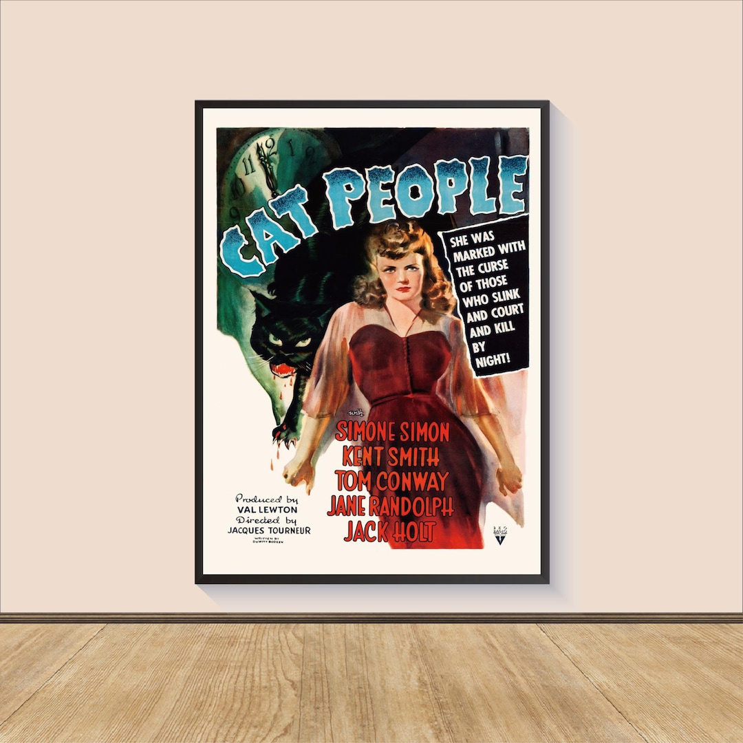 Cat People (1942) Movie Poster Print, Canvas Wall Art, Room Decor, Personalized Gift, Gifts for ...