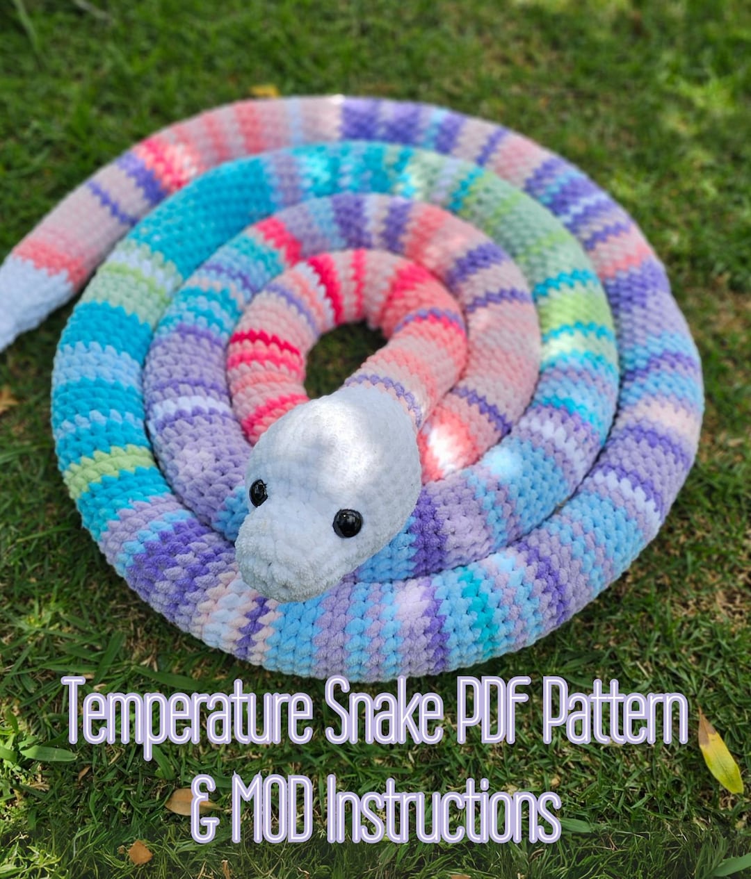 BUNDLE Noodles the Snake Crochet Pattern, Temperature Snake Mod and ...
