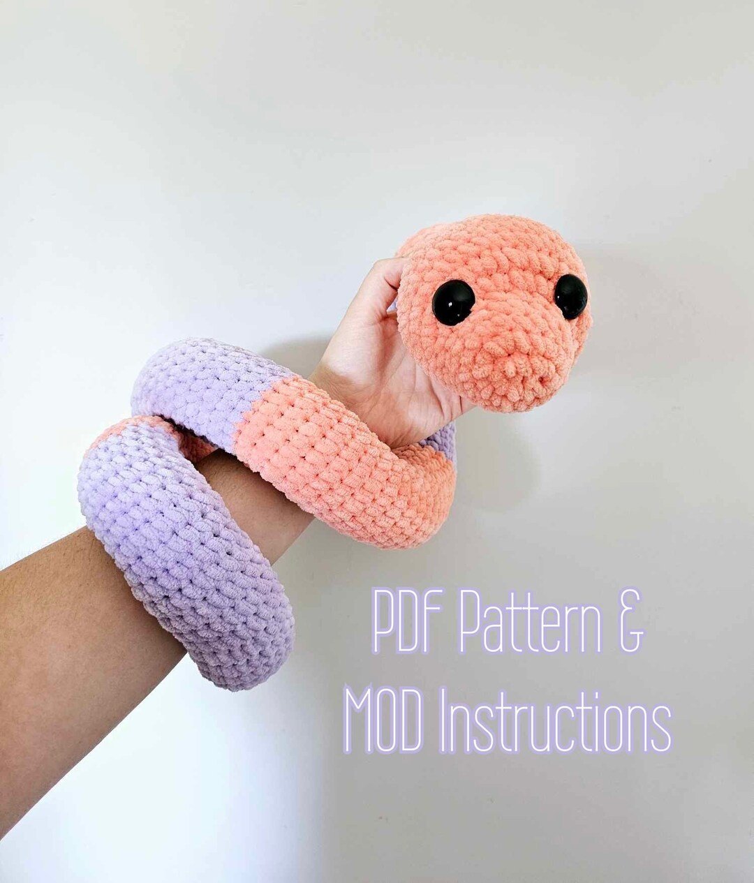 BUNDLE Noodles the Snake Crochet Pattern, Temperature Snake Mod and ...