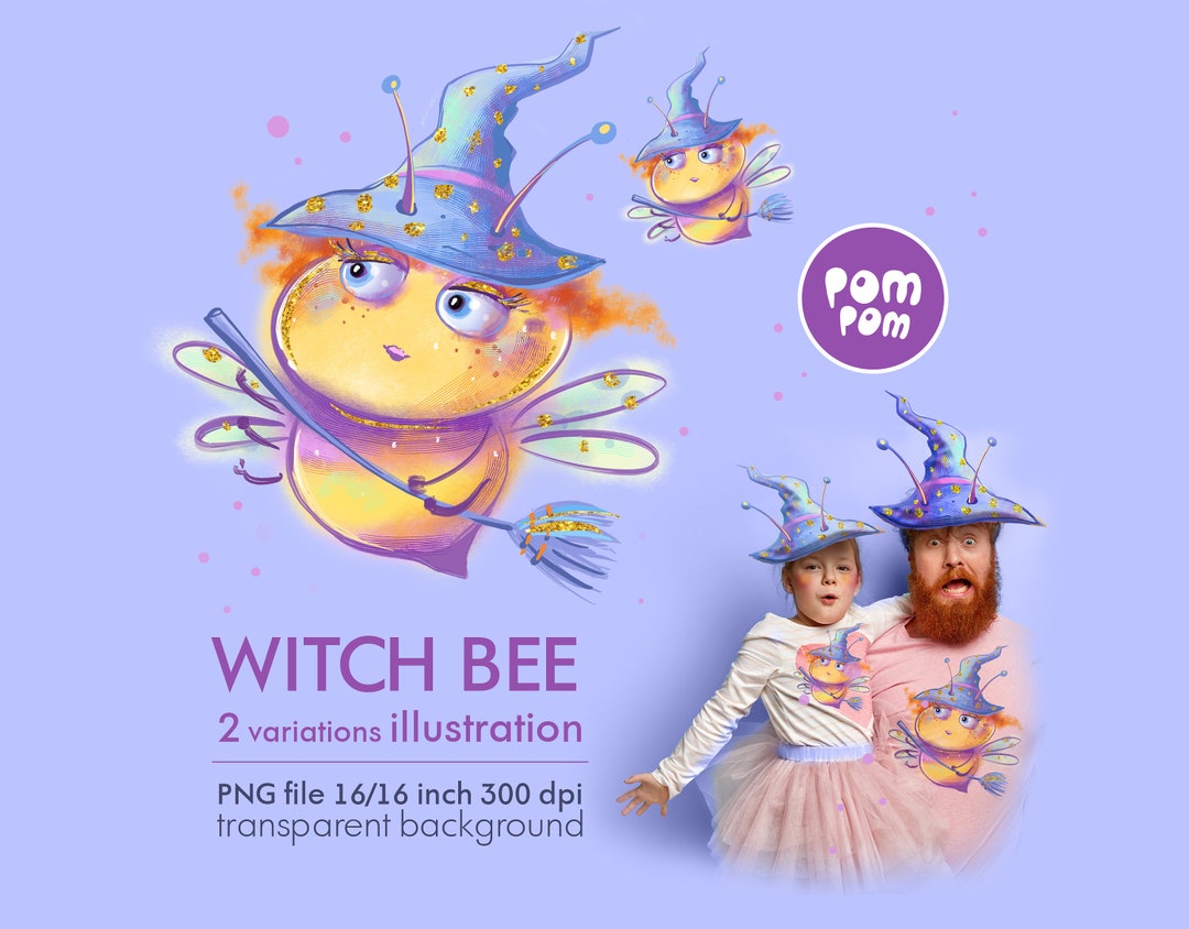 Cute Witch Bee Png Halloween Bee Png Bee on Broom Clipart - Etsy