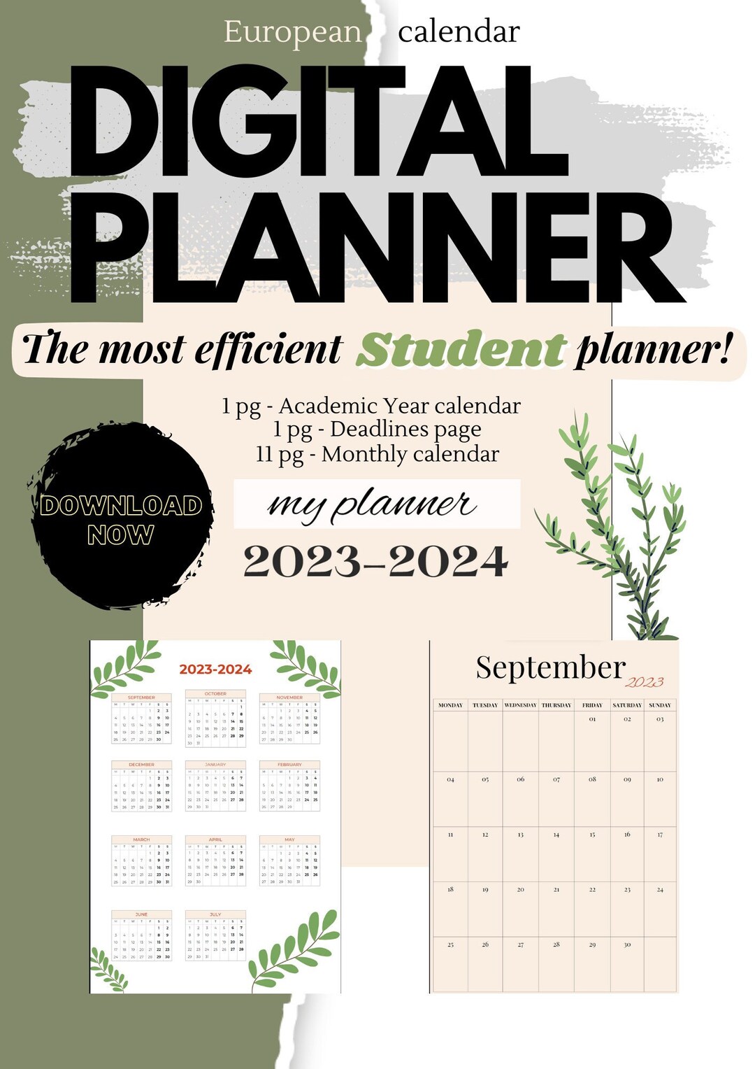 Digital Planner & Calendar for Students - Etsy
