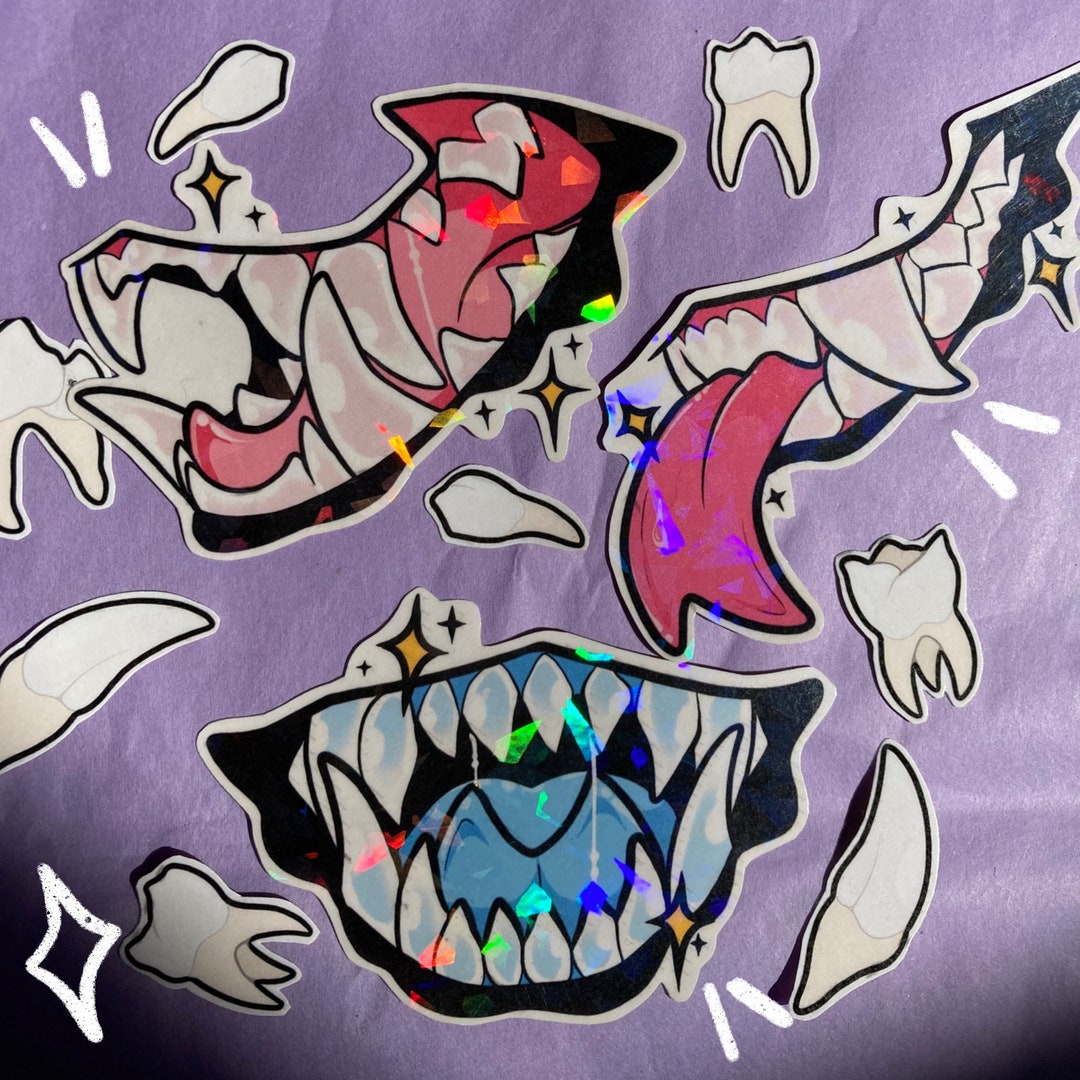 Animal Teeth Sticker, Animal Mouth Maw Sticker - Etsy