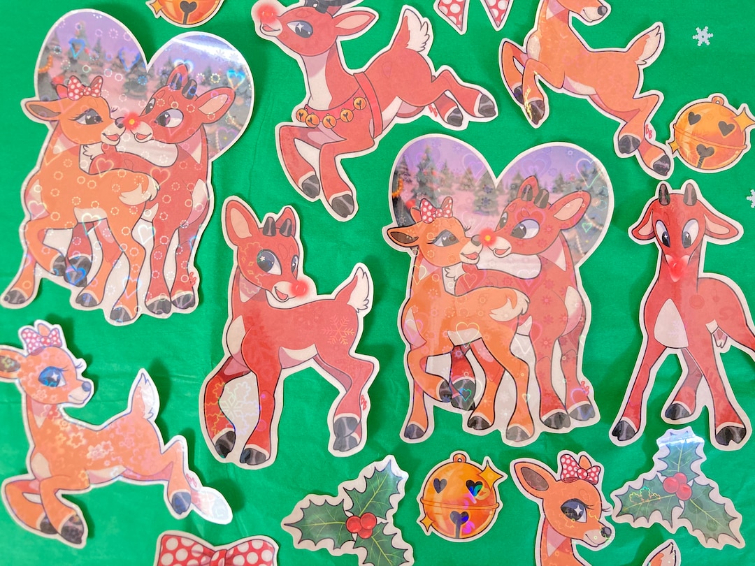 Rudolph Holographic Sticker Pack Rudolph Red Nosed Reindeer - Etsy