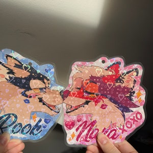 Couples Furry Badges Love Heart Nose Fursona Pair of Badges, Custom ...