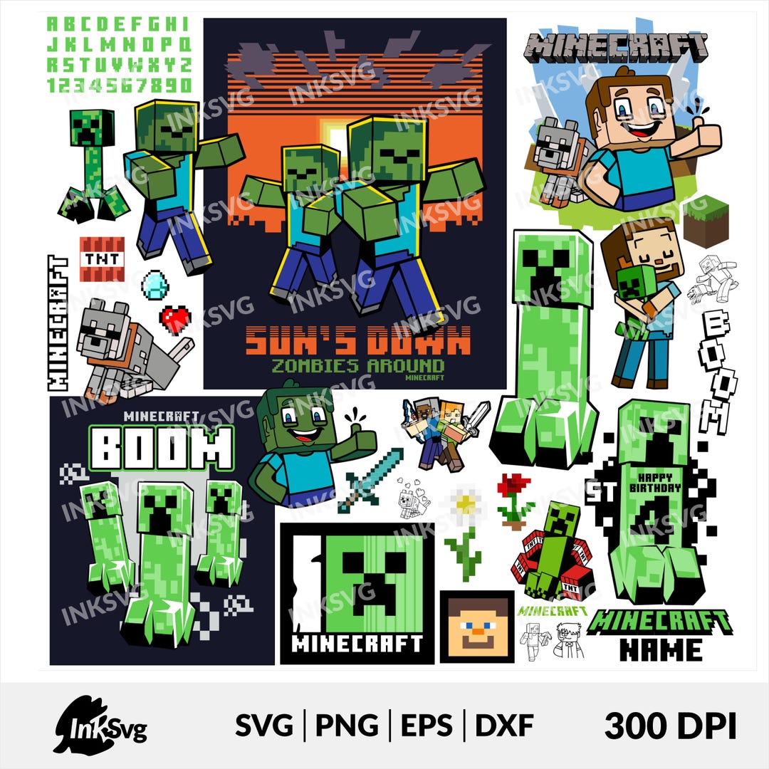 Minecraft Svg Bundle for Cricut / Svg Files for Cricut, PNG, DFX, EPS ...