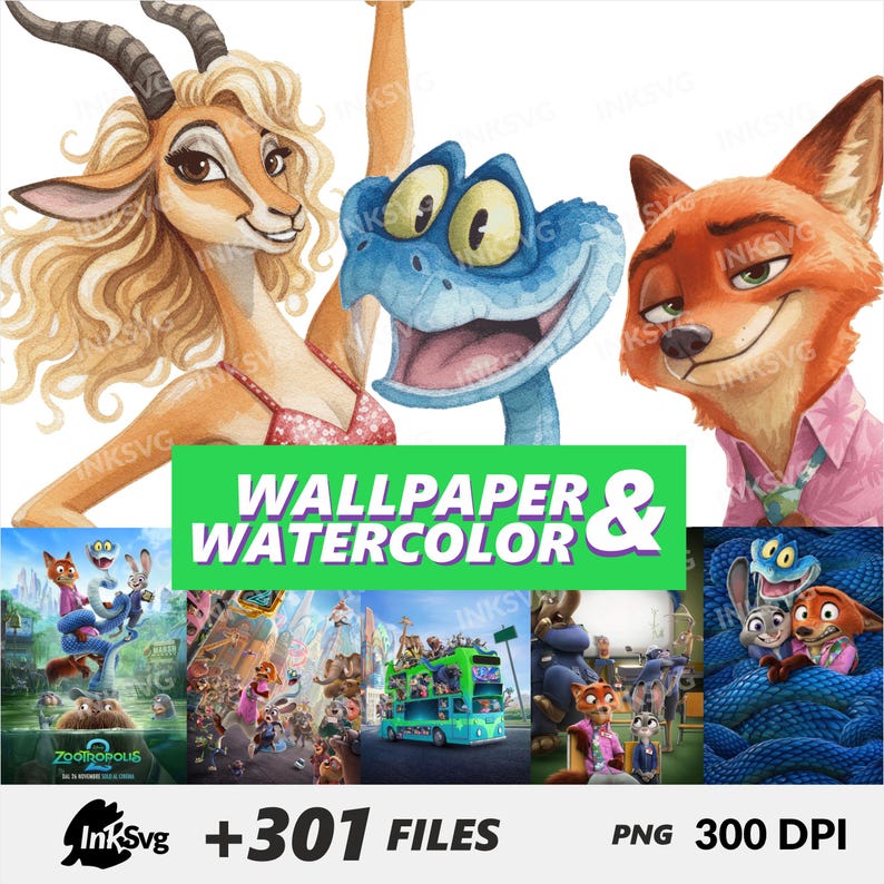 Zootopia 2 Clipart PNG Bundle, Wallpaper Coloring Page, Letter ...