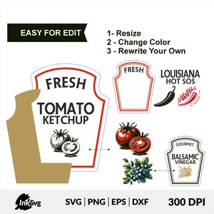 Condiments Costume Editable Svg File for Halloween, Ketchup & Mustard ...