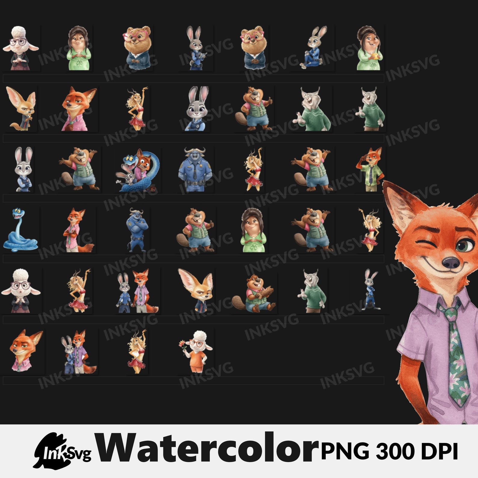 Zootopia 2 Clipart PNG Bundle, Wallpaper Coloring Page, Letter ...