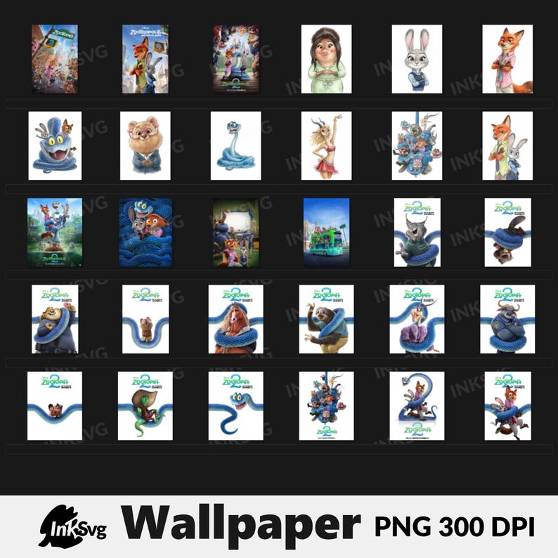 Zootopia 2 Clipart PNG Bundle, Wallpaper Coloring Page, Letter ...