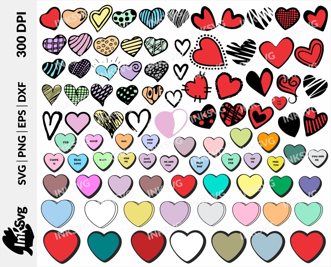 Heart Svg Bundle, Heart Svg, Hand Drawn Heart Svg, Open Heart Svg ...