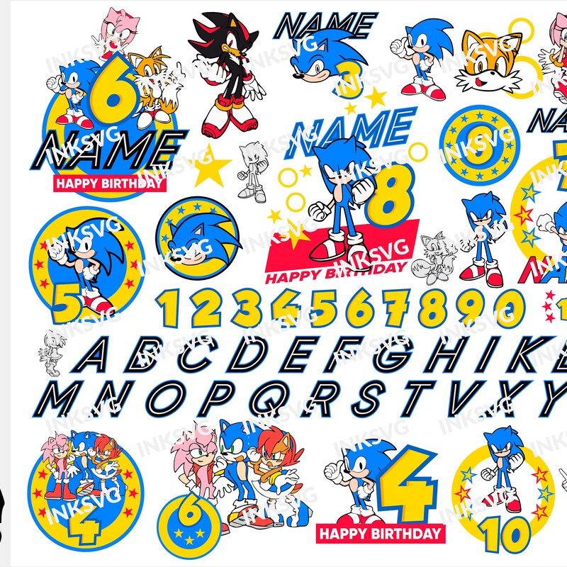 Sonic the Hedgehog Birthday Svg - Etsy