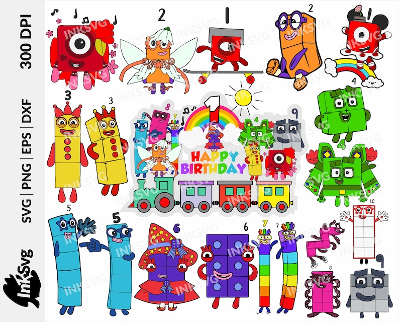 Number Blocks SVG Bundle: Dateien mit Ebenen für Cricut (Digitaler ...